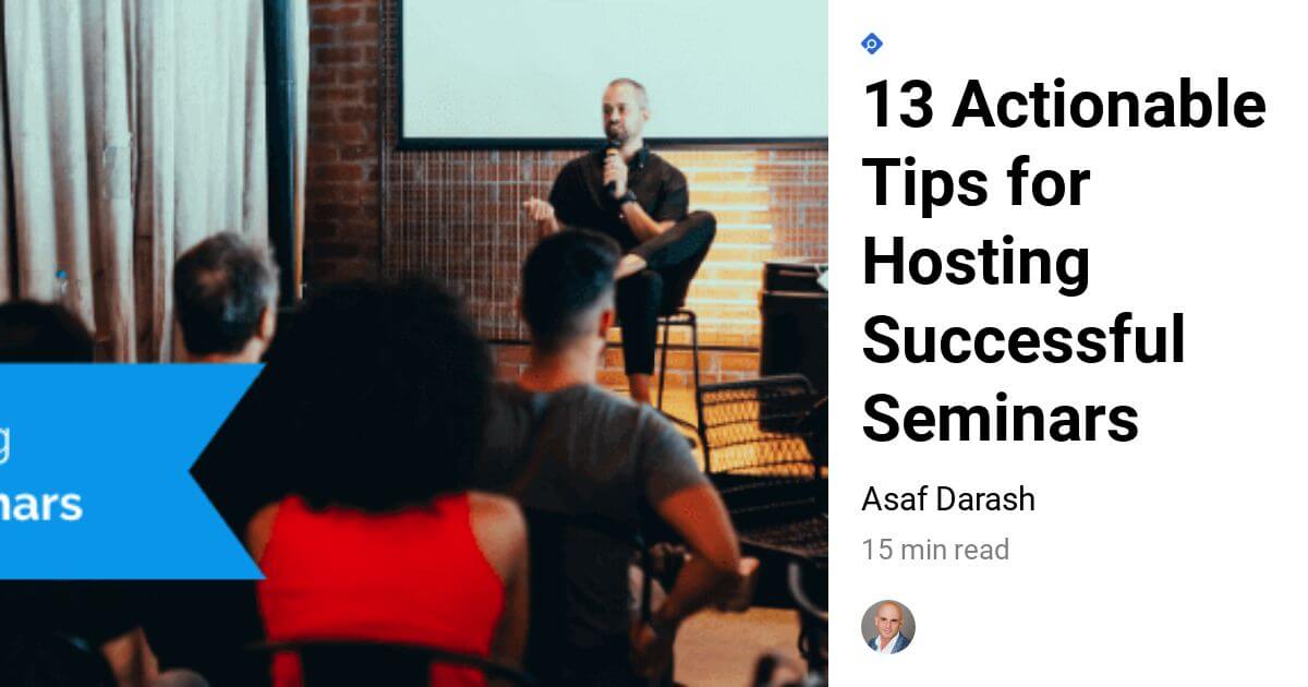 13 Actionable Tips for Hosting Successful Seminars - Regpack