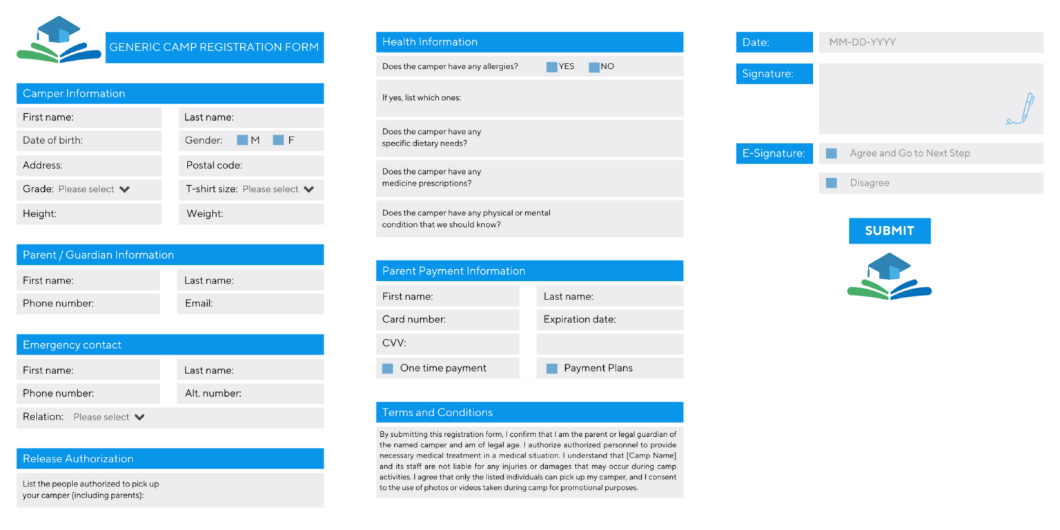 3 Examples of Great Camp Registration Forms - Regpack